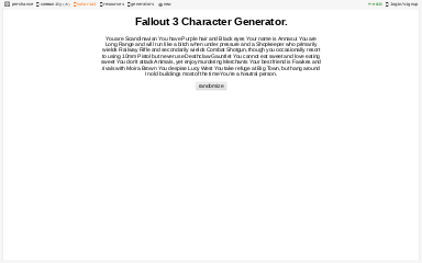 Fallout 3 Character Generator.