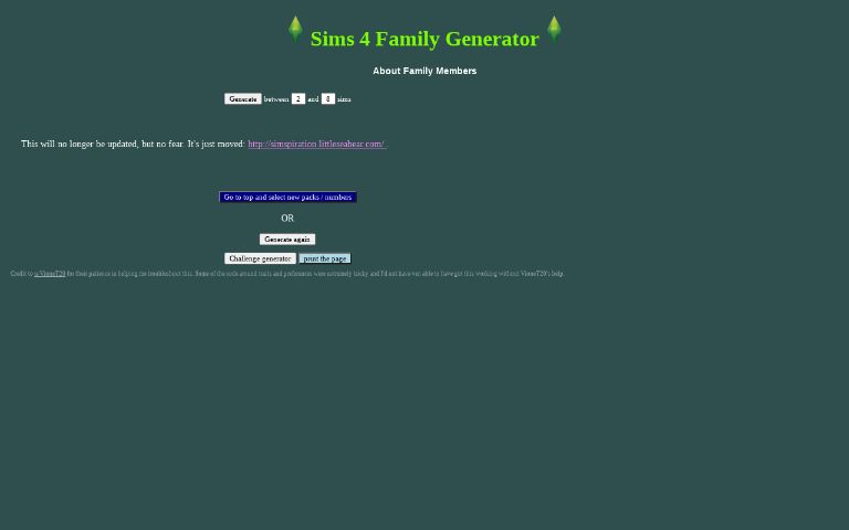 Sims 4 Family Generator