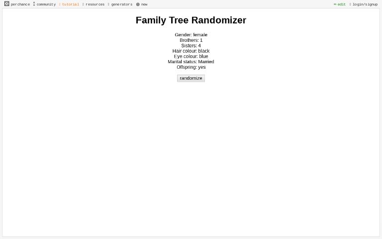 Family Tree Randomizer ― Perchance Generator