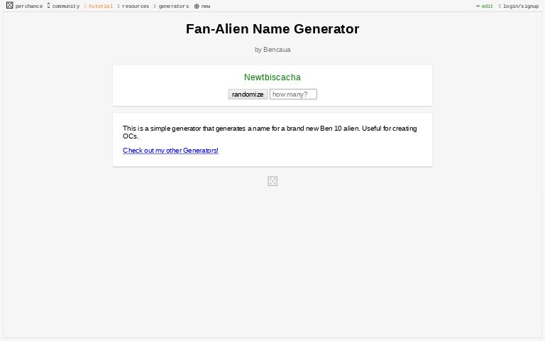 Fan-Alien Name Generator
