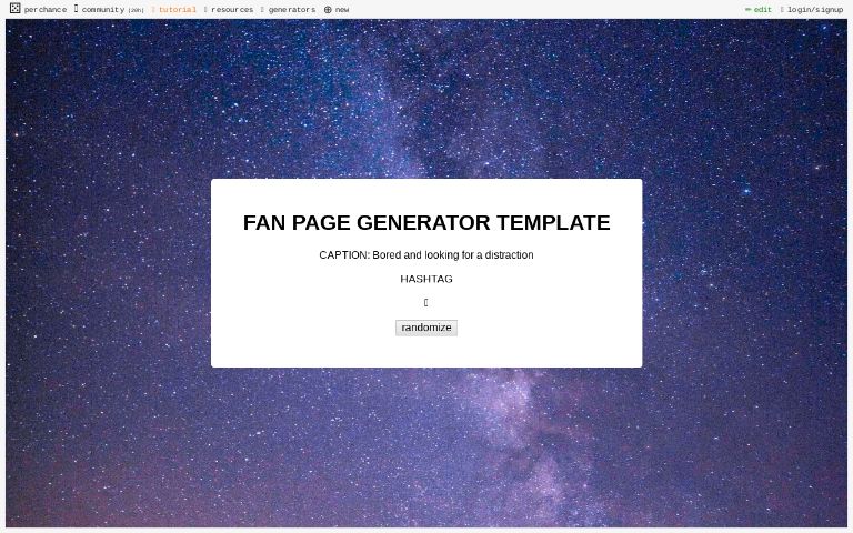 FAN PAGE GENERATOR TEMPLATE