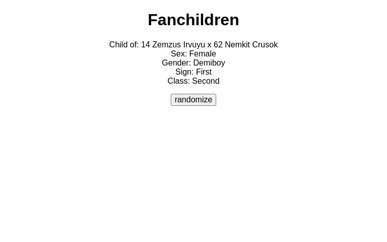 Fanchildren ― Perchance Generator