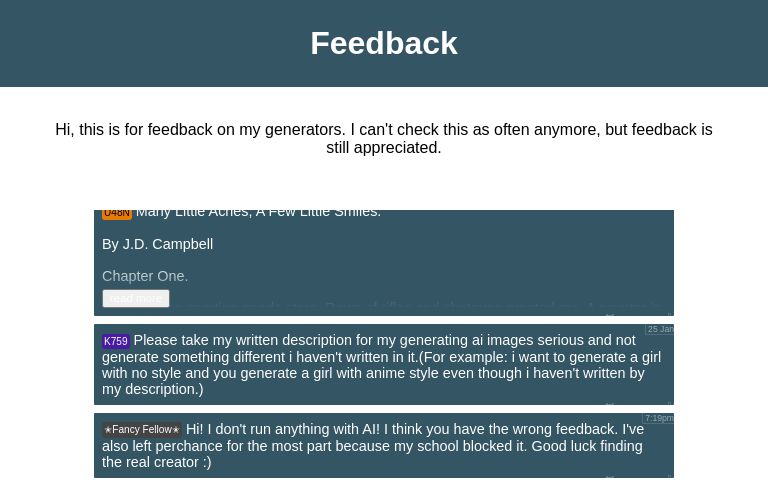 Feedback ― Perchance Generator