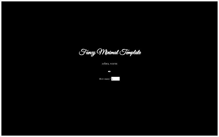 Fancy Minimal Template ― Perchance Generator