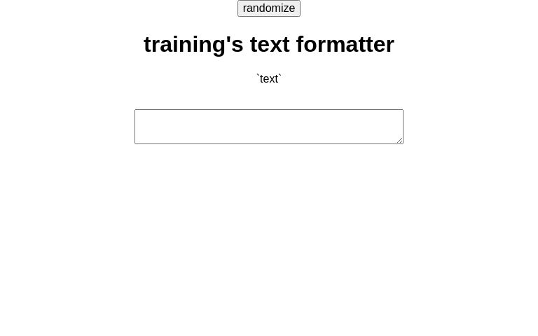 training's text formatter ― Perchance Generator
