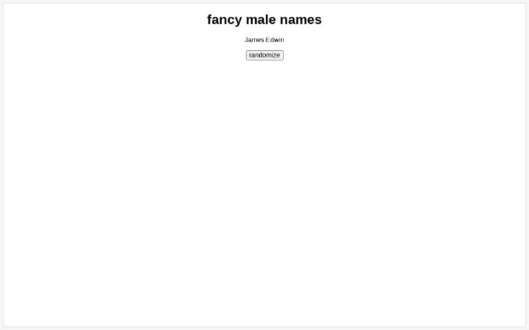 fancy male names ― Perchance Generator