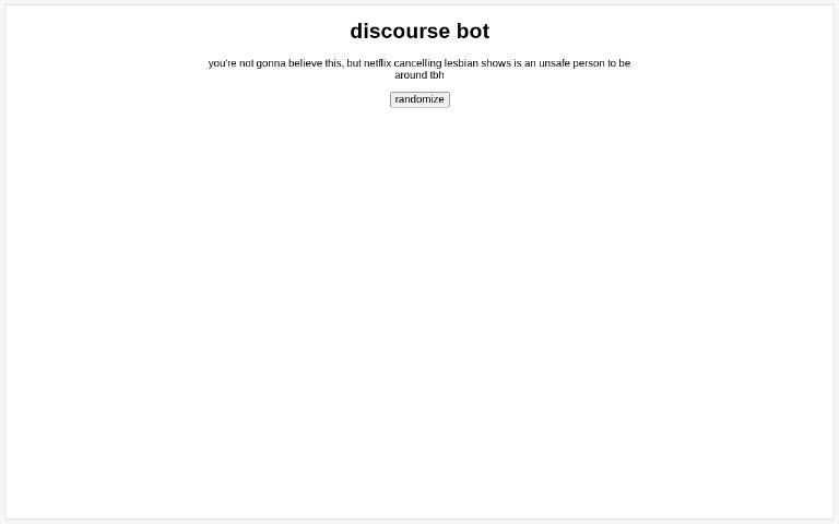 discourse bot ― Perchance Generator