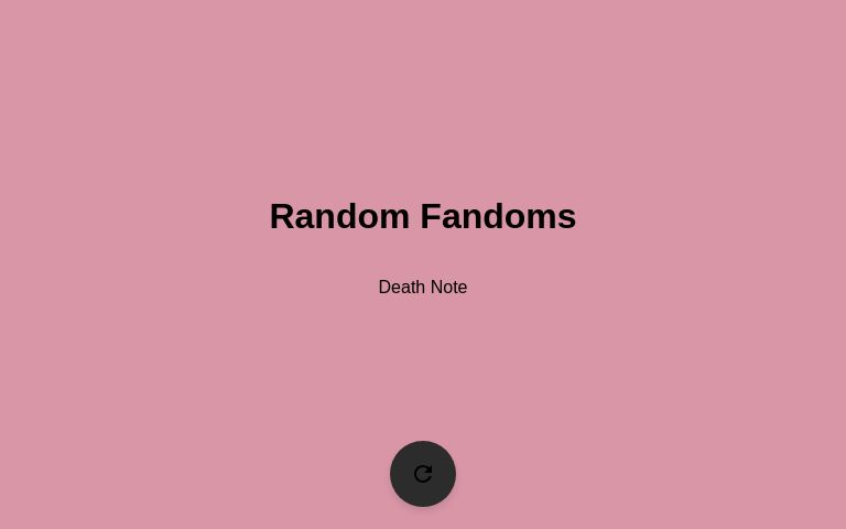 Random Fandoms ― Perchance Generator
