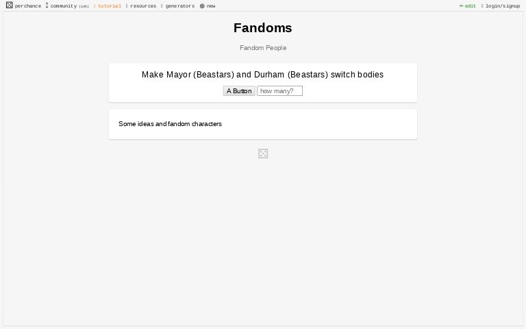 Fandoms ― Perchance Generator