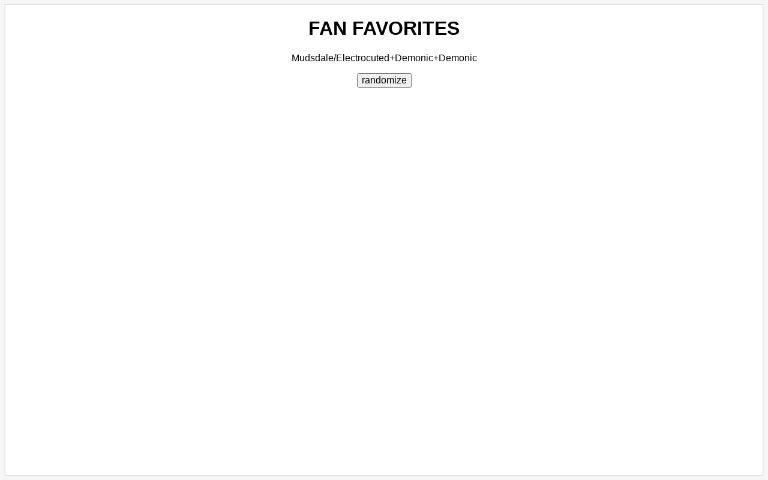 FAN FAVORITES ― Perchance Generator