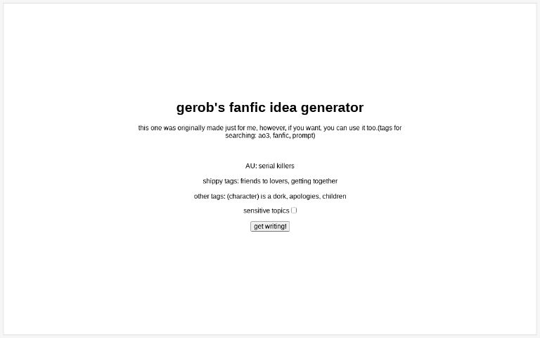 gerob's fanfic idea generator