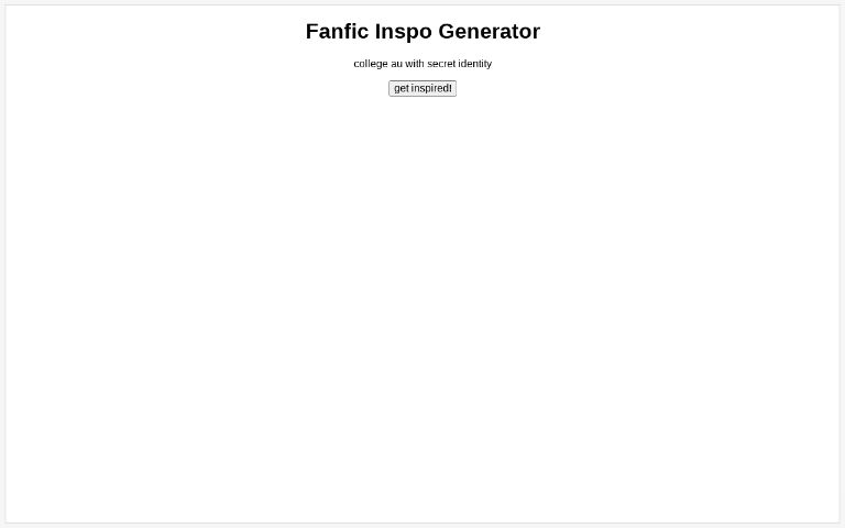 Fanfic Inspo Generator