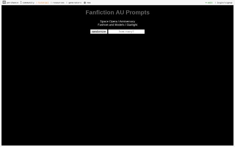 Fanfiction AU Prompts ― Perchance Generator