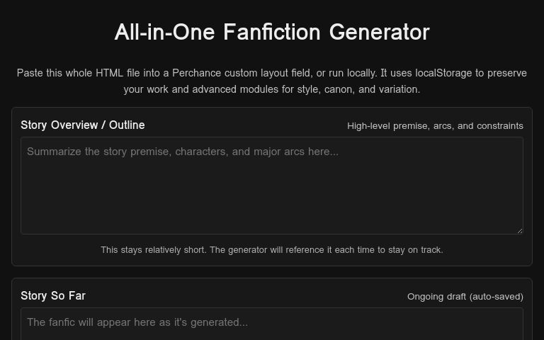 All-in-One Fanfiction Generator