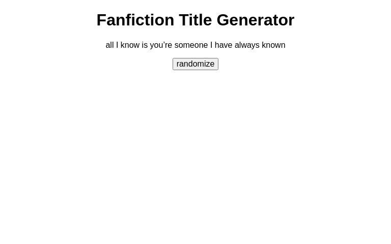 Fanfiction Title Generator