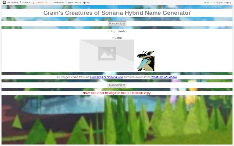 Grain's Creatures of Sonaria Hybrid Name Generator