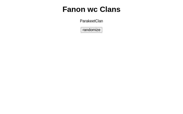 Fanon wc Clans ― Perchance Generator
