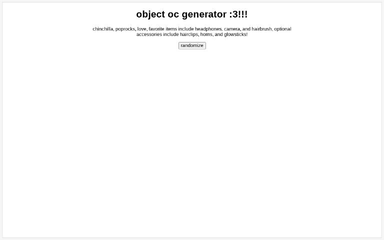 object oc generator :3!!!