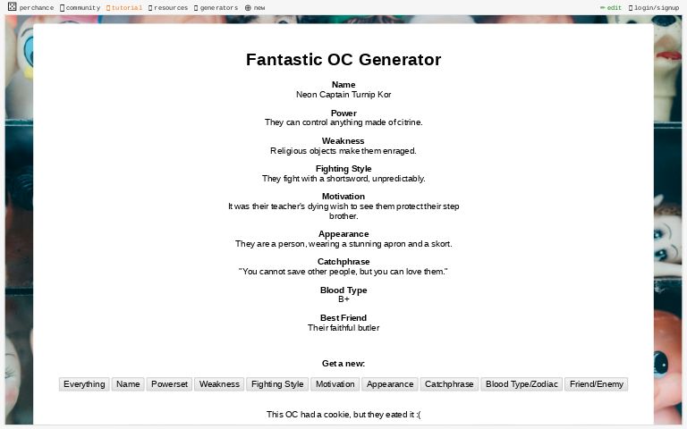 Fantastic OC Generator