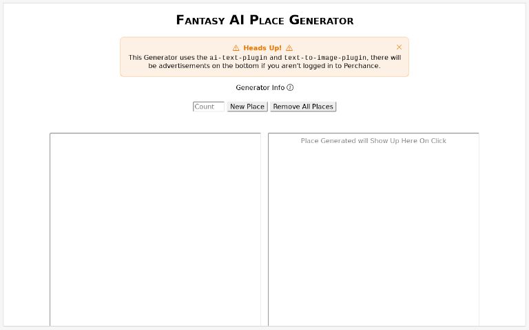 Fantasy AI Place Generator