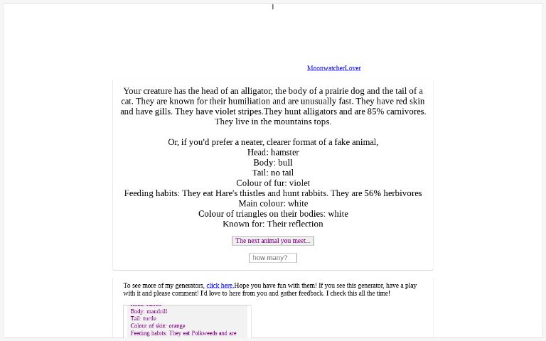 Fantasy Animal Generator