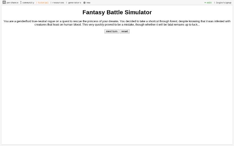 Fantasy Battle Simulator ― Perchance Generator
