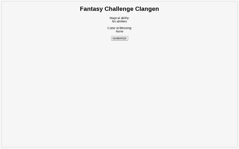 Fantasy Challenge Clangen ― Perchance Generator