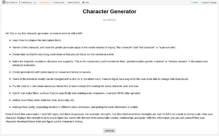 Character Generator