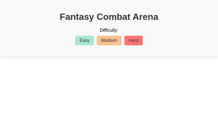 Fantasy Combat Arena ― Perchance Generator