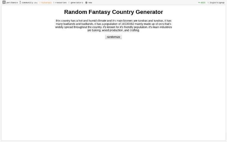 Random Fantasy Country Generator