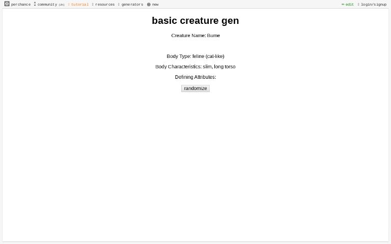 basic creature gen ― Perchance Generator