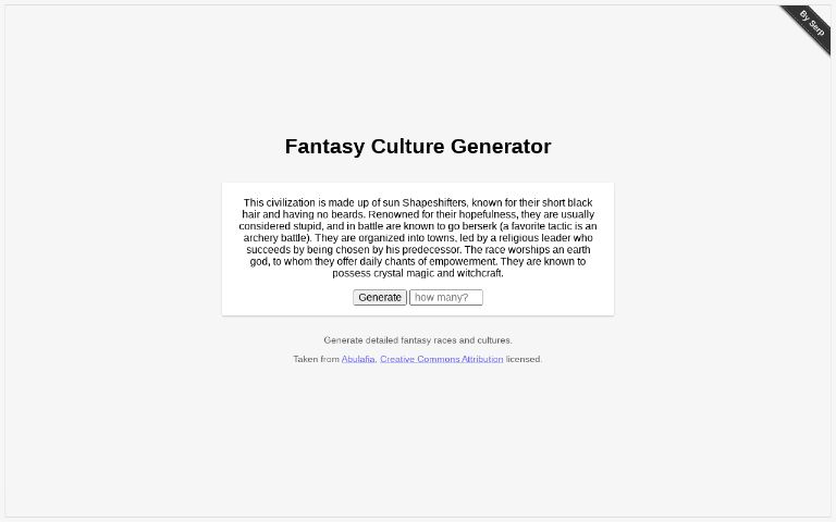 Fantasy Culture Generator