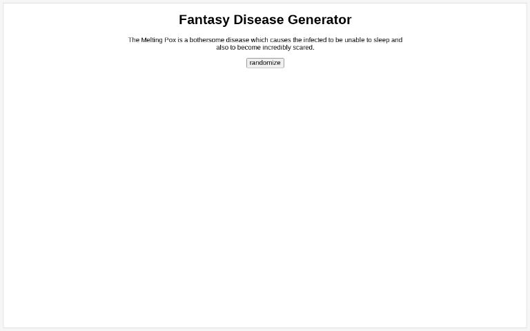 Fantasy Disease Generator