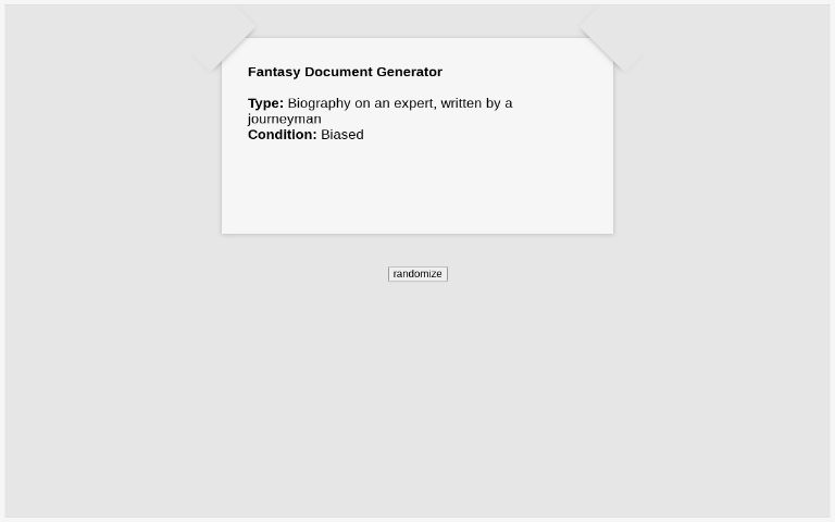 Fantasy Document Generator