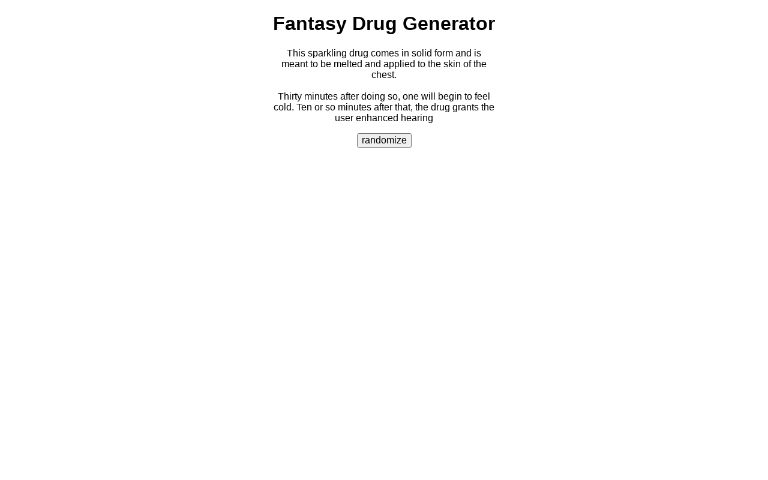 Fantasy Drug Generator
