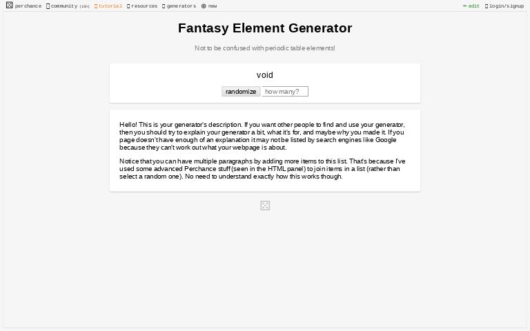 fantasy element generator