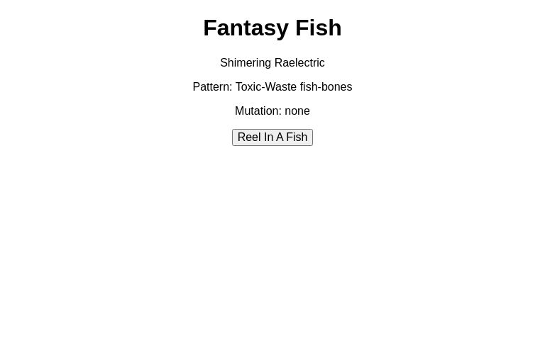 Fantasy Fish ― Perchance Generator
