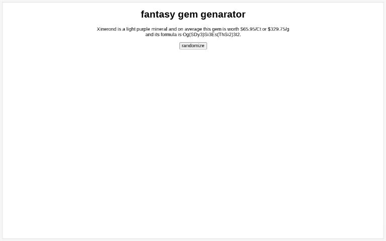 fantasy gem genarator ― Perchance Generator