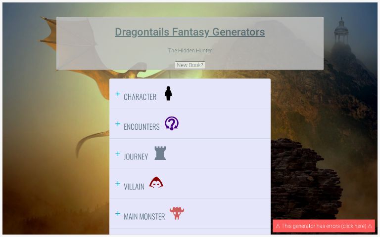 Dragontails Fantasy Generators