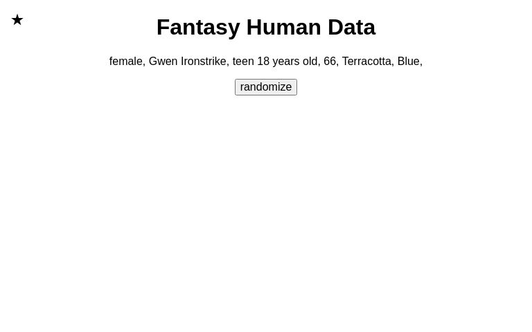 Fantasy Human Data ― Perchance Generator