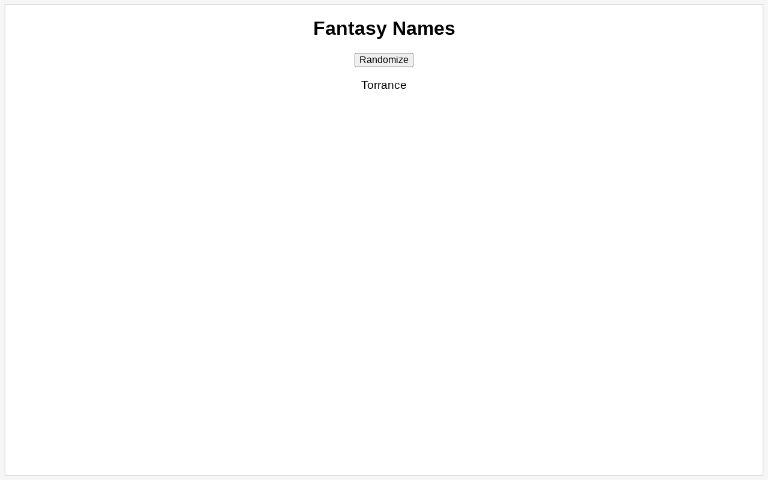 Fantasy Names ― Perchance Generator