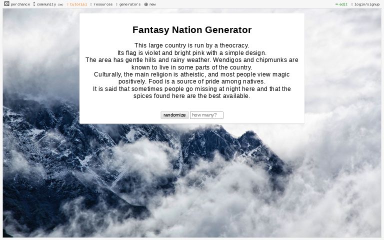 Fantasy Nation Generator