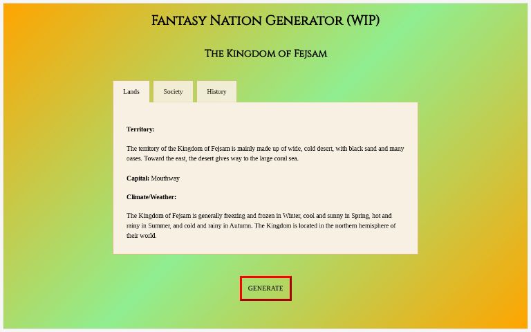 Fantasy Nation Generator