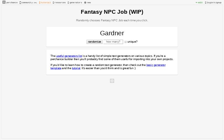 Fantasy NPC Job (WIP) ― Perchance Generator