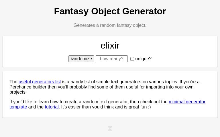 Fantasy Object Generator