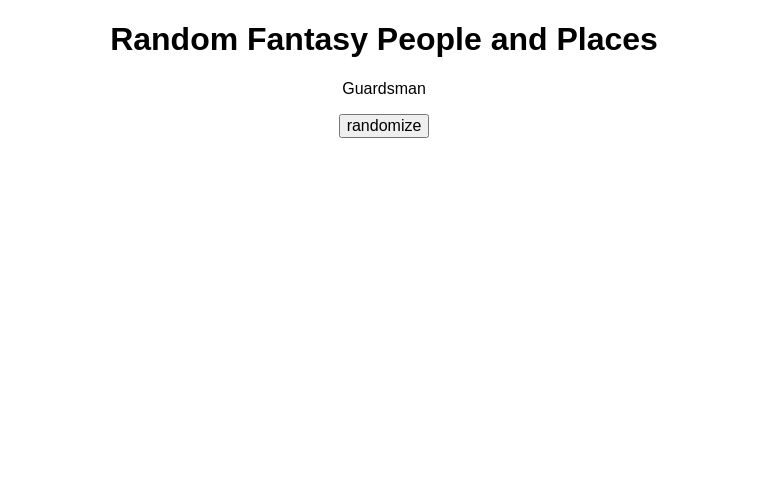 Random Fantasy People and Places ― Perchance Generator