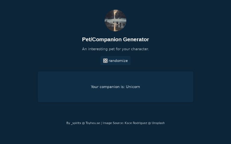 Pet/Companion Generator
