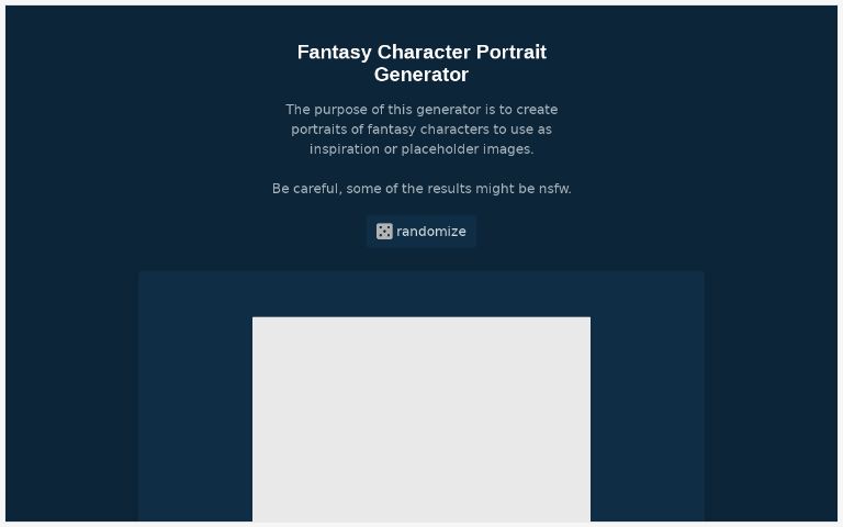 Fantasy Character Portrait Generator