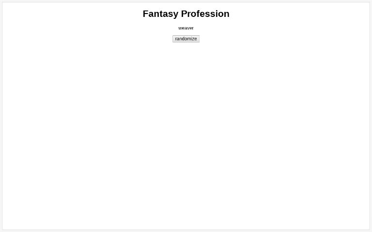 Fantasy Profession ― Perchance Generator