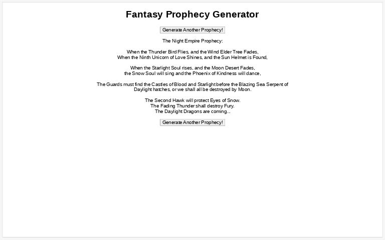 Fantasy Prophecy Generator